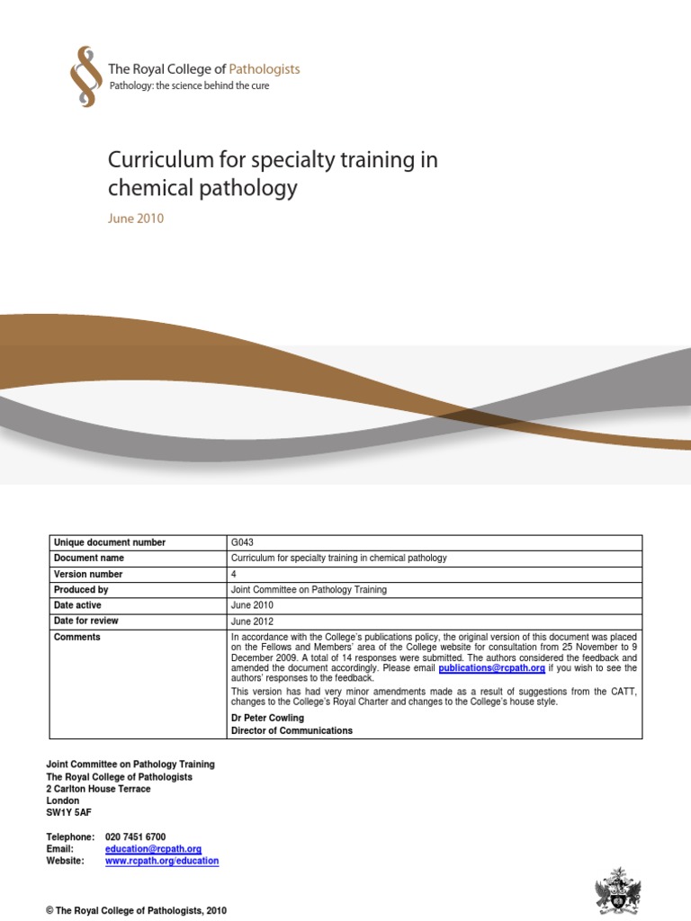 FRCPath Chemical Pathology Curriculum | Download Free PDF | Pathology ...