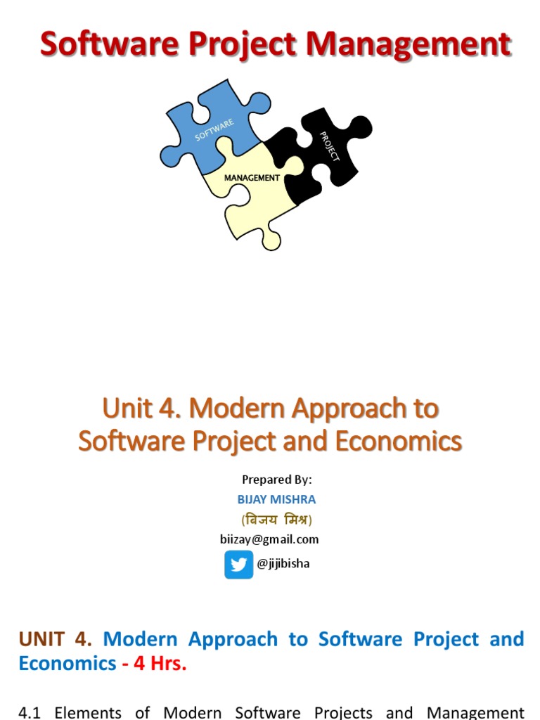 Unit 4. Modern Approach To Software Project and Economics | PDF | Component Based Software ...