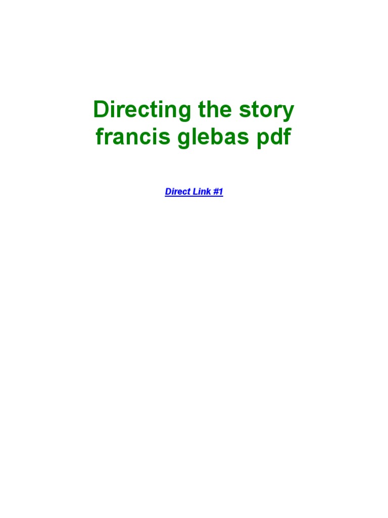 Directing The Story Francis Glebas PDF | PDF | Application Software | Microsoft Windows