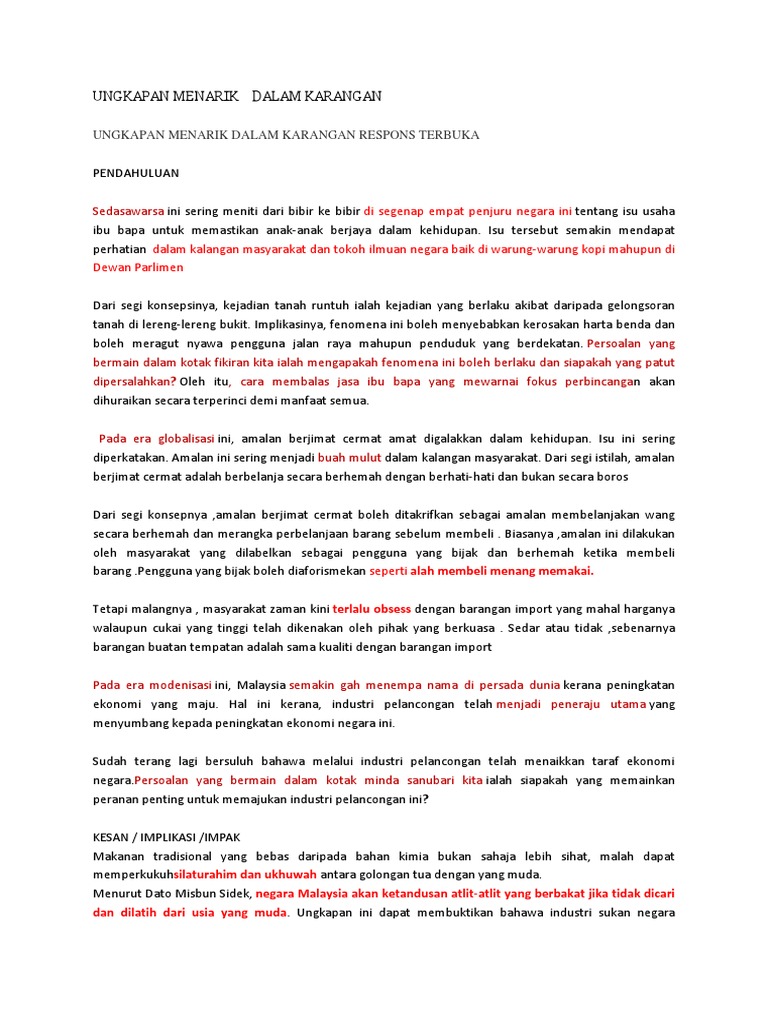 Ungkapan Menarik untuk Karangan SPM | PDF | Kesehatan Holistik