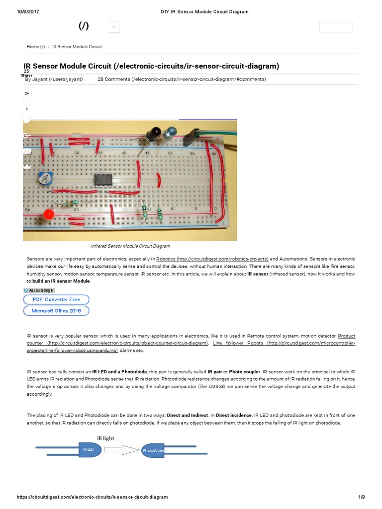 IR Sensor Module Circuit Overview | PDF | Infrared | Light Emitting Diode