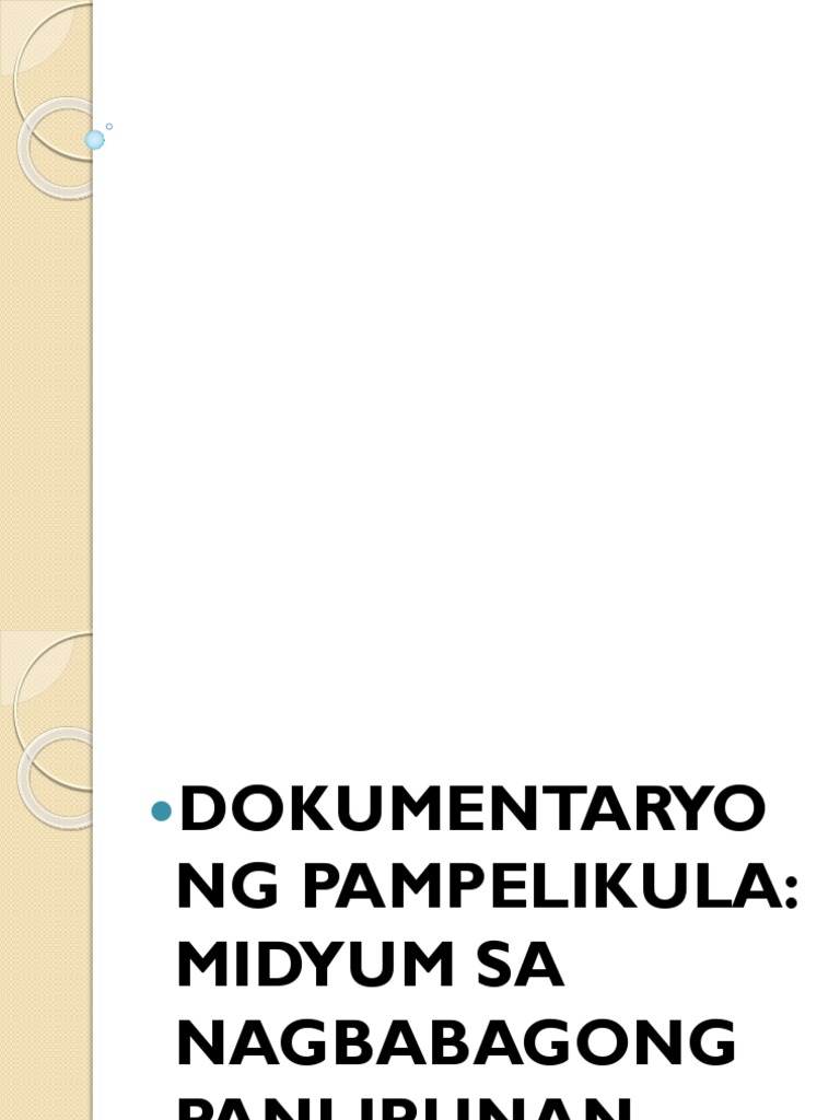 Dokumentaryong Pampelikula | PDF