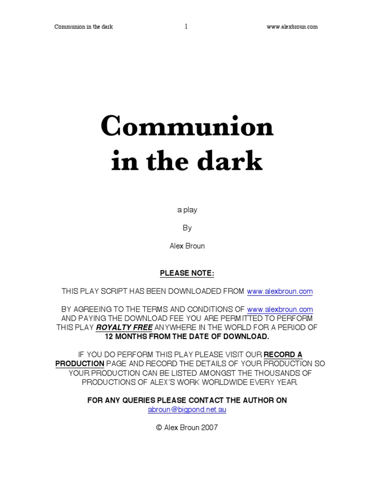 Communion in The Dark Edited Script PDF | PDF | Heaven | Wolfgang ...