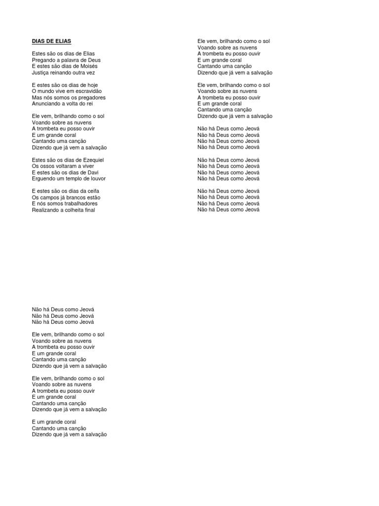 Dias de Elias Letra | PDF