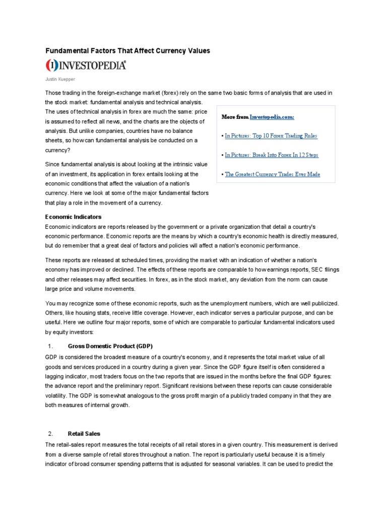 Key Factors Influencing Currency Values | PDF | Financial Markets ...