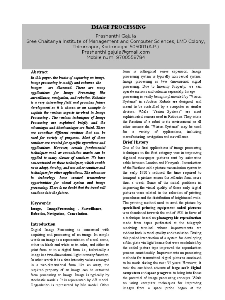 Image Processing | PDF | Digital Image | Image Segmentation