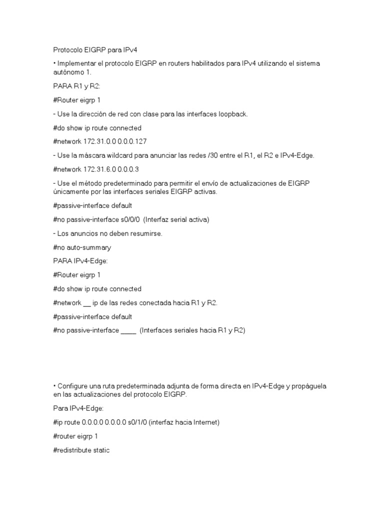 Protocolo EIGRP para IPv4 | PDF