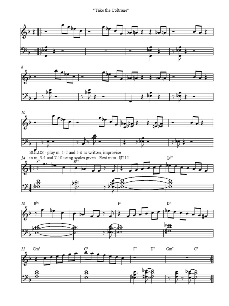Take The Coltrane PDF | PDF | Music Theory | Elements Of Music