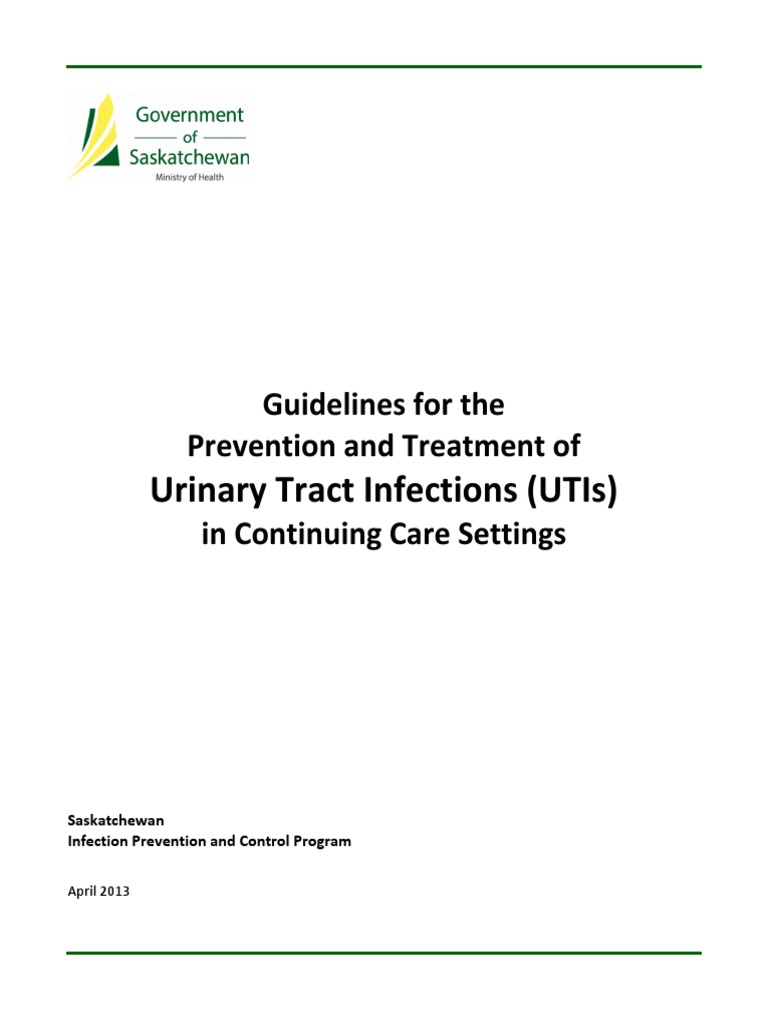 Urinary Tract Infections (Utis) : Guidelines For The Prevention and ...