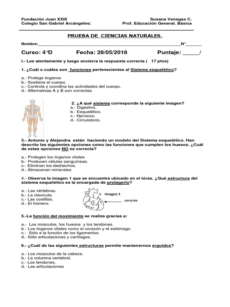 Análisis de una prueba de Ciencias Naturales sobre los Sistemas ...