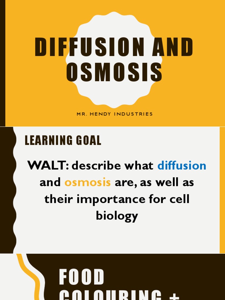 Diffusion and Osmosis | PDF | Osmosis | Chemical Engineering