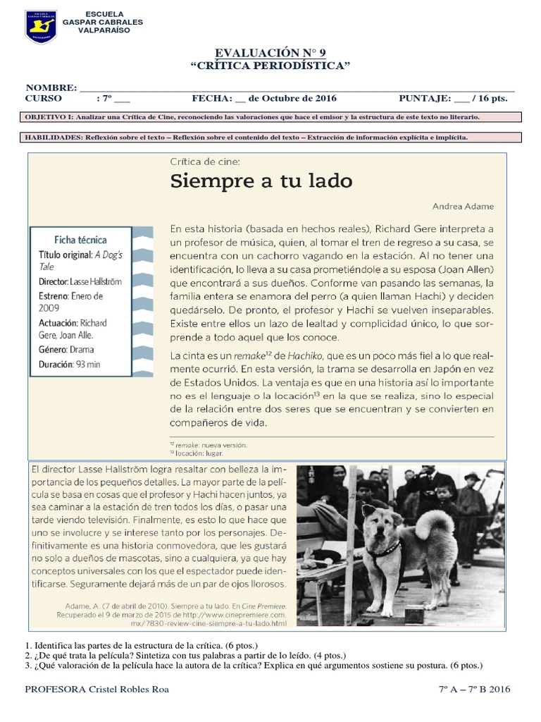 Evaluación 9 - Crítica Periodística | PDF