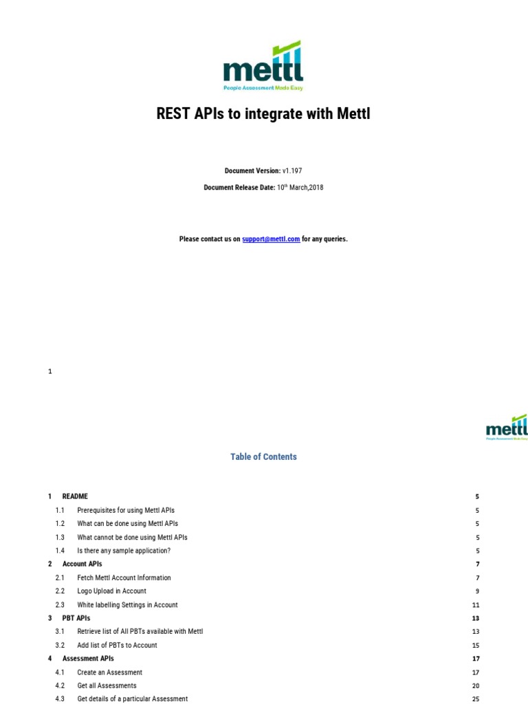 Mettl API | PDF | Critical Thinking | Application Programming Interface