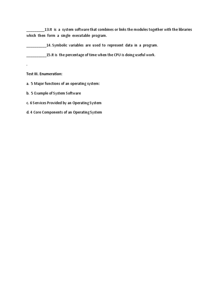 Test III. Enumeration | PDF