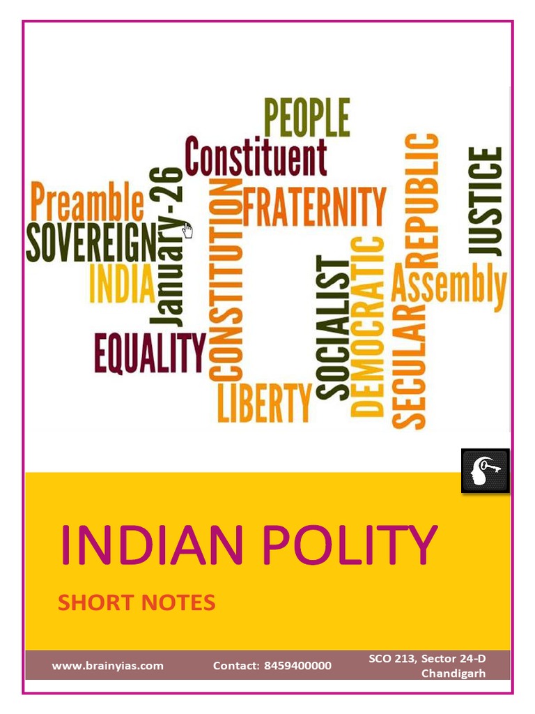 Indian Polity: Short Notes | PDF | Constitution | Public Law