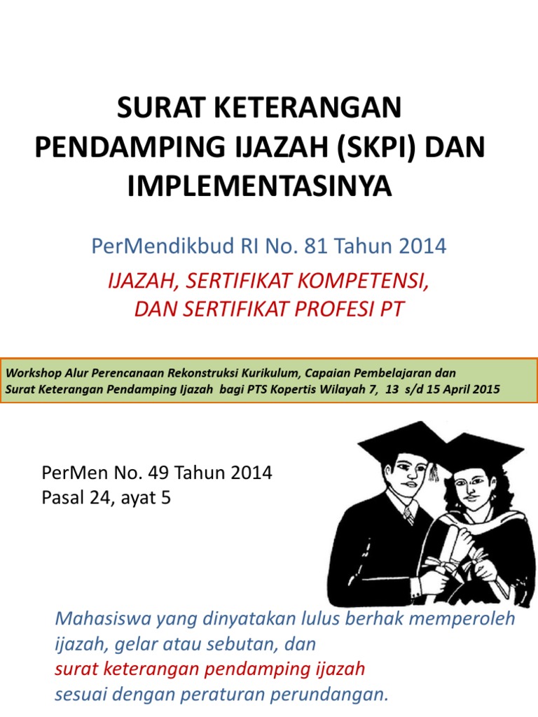 Surat Keterangan Pendamping Ijazah (Skpi) Dan | PDF