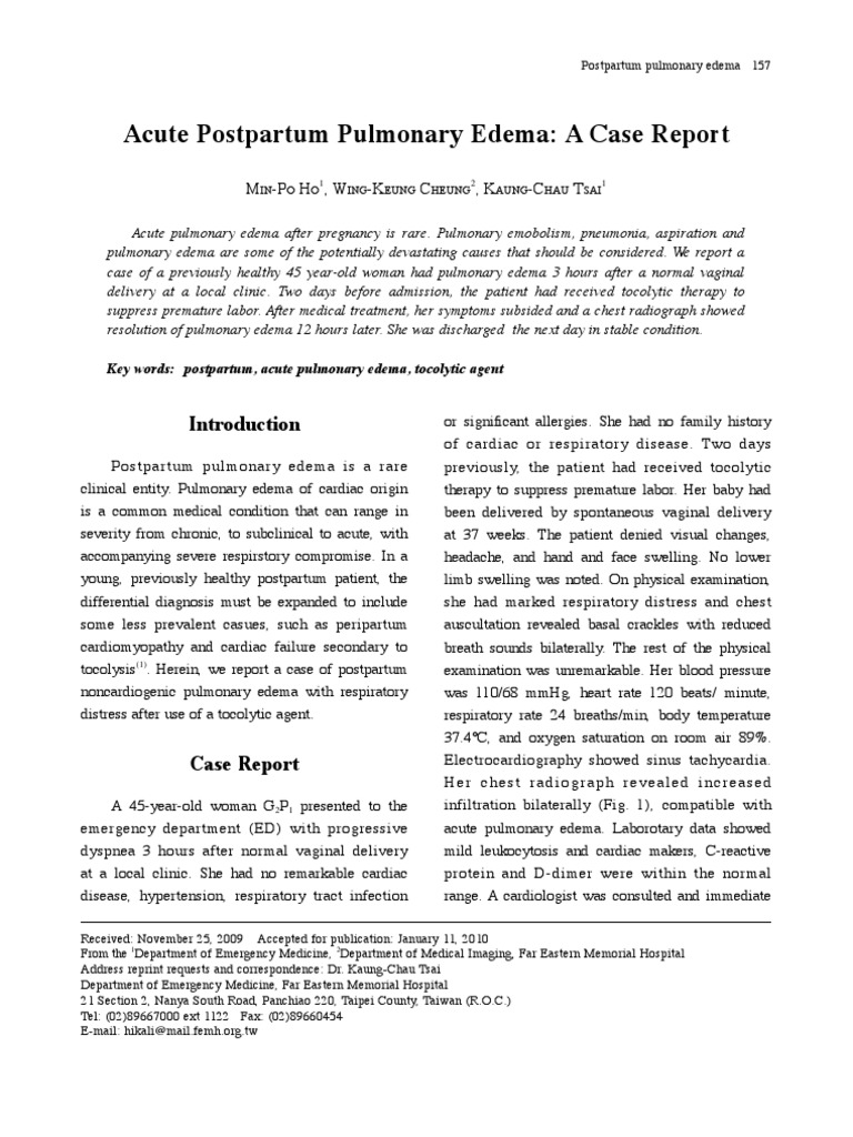 ALO Case Report PDF | PDF | Sepsis | Edema