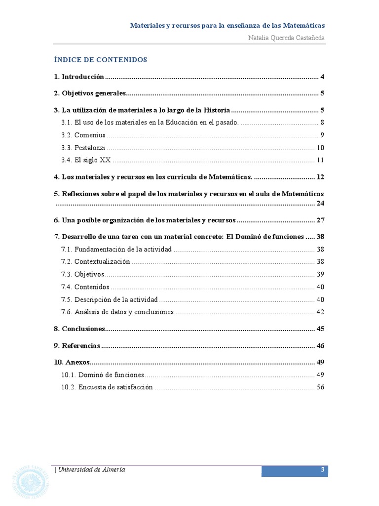 Trabajo Indice | PDF | Plan de estudios | Educación avanzada