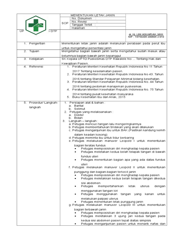 Mengidentifikasi Letak dan Presentasi Janin Melalui Pemeriksaan Fisik | PDF