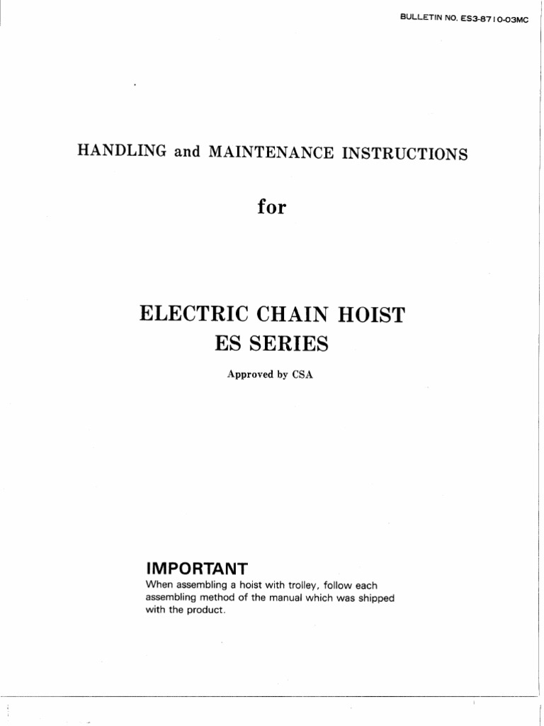 Kito ES3 Operation | PDF