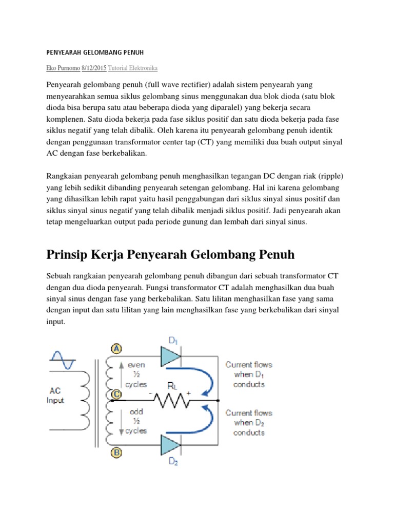 Penyearah Gelombang Penuh | PDF