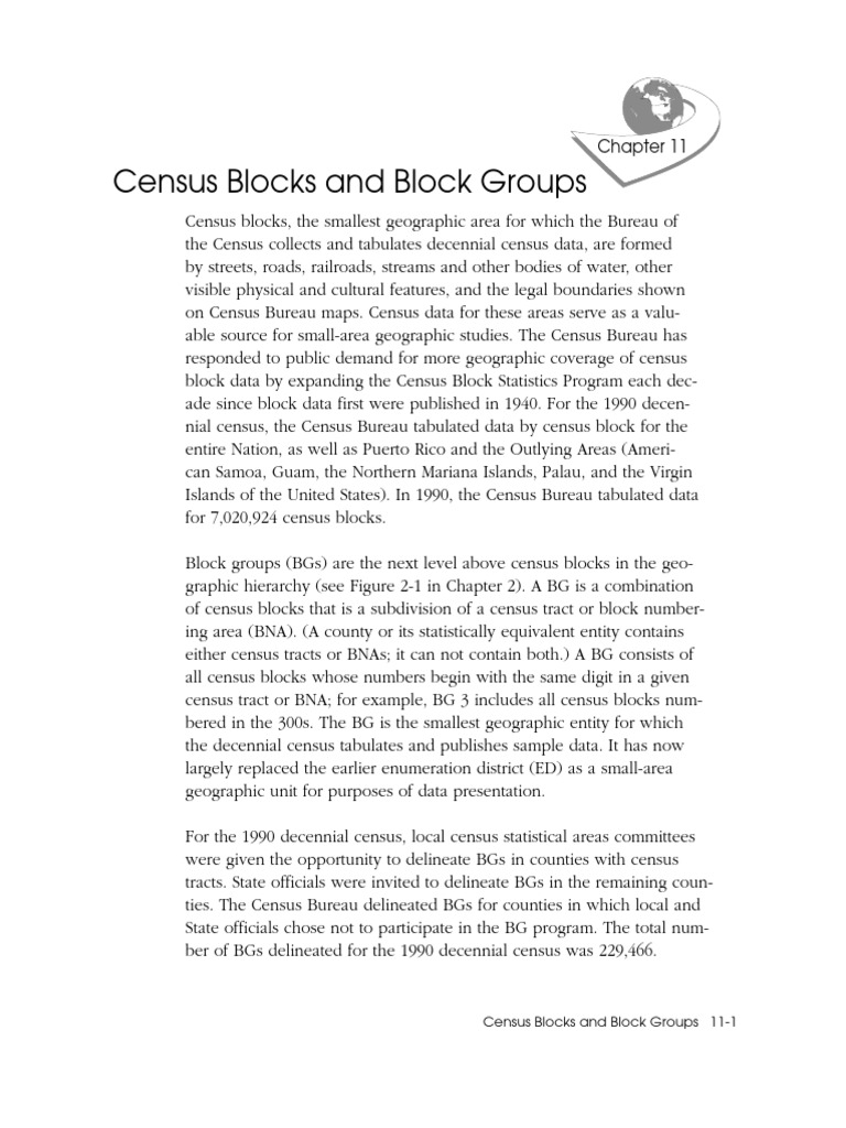 Census Blocks and Block Groups 11-1 | PDF | Census | United States ...