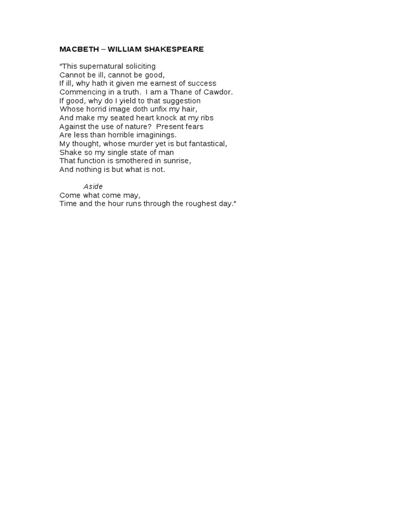 Macbeth Shakespeare Pdf , No Fear Shakespeare: Macbeth: Act 1 Scene 1 ...