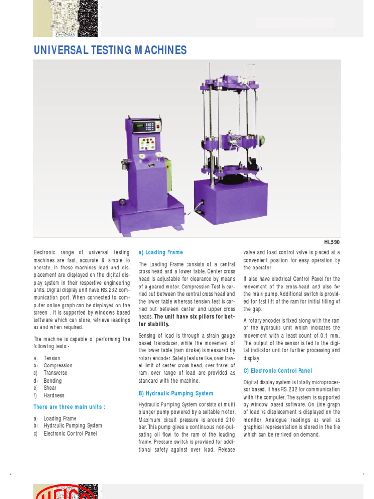 Universal Testing Machines | PDF | Media Technology | Computing