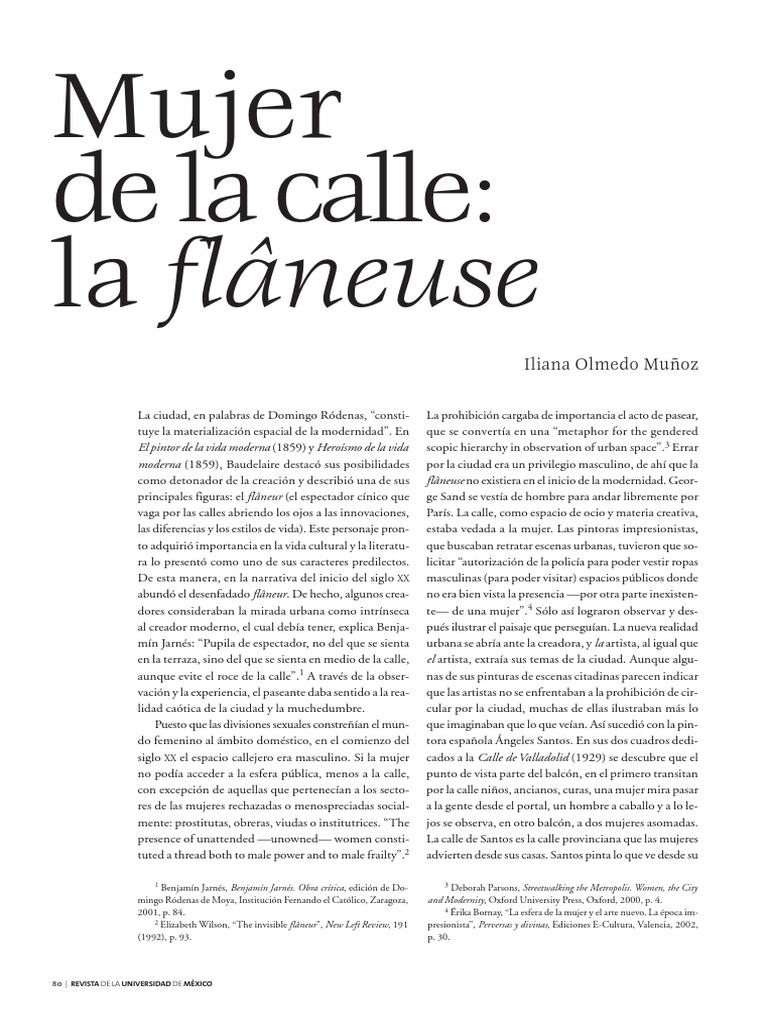 Mujer de La Calle: La Flâneuse | PDF | Mujer | Vanguardia