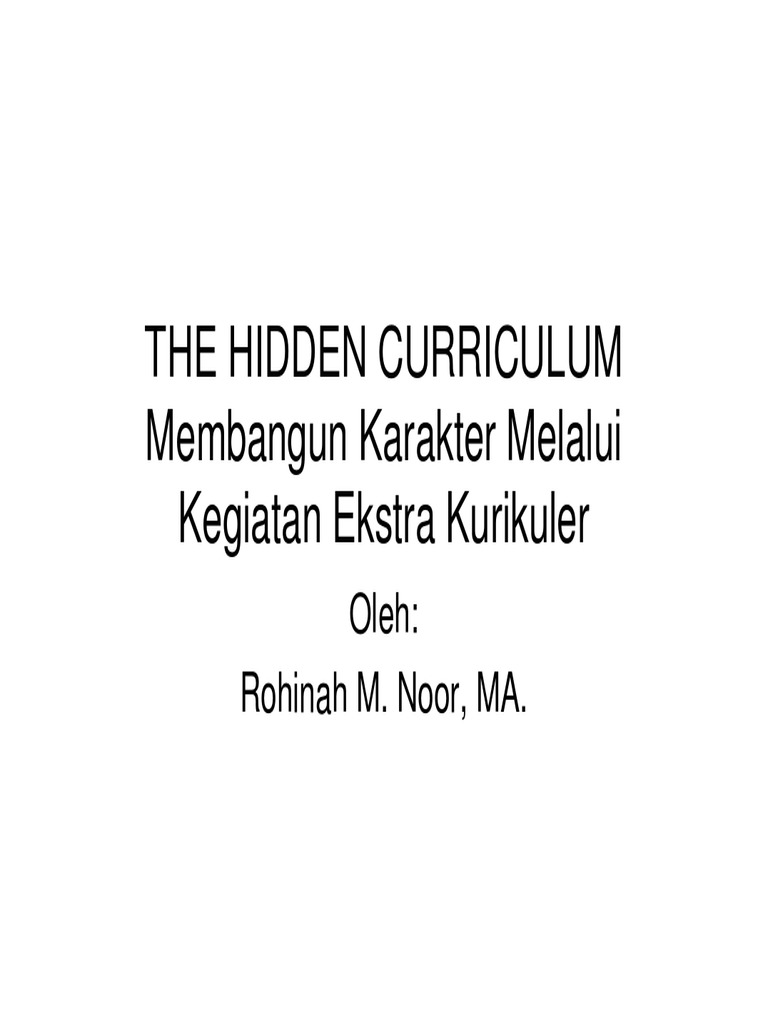 The Hidden Curriculum PDF | PDF