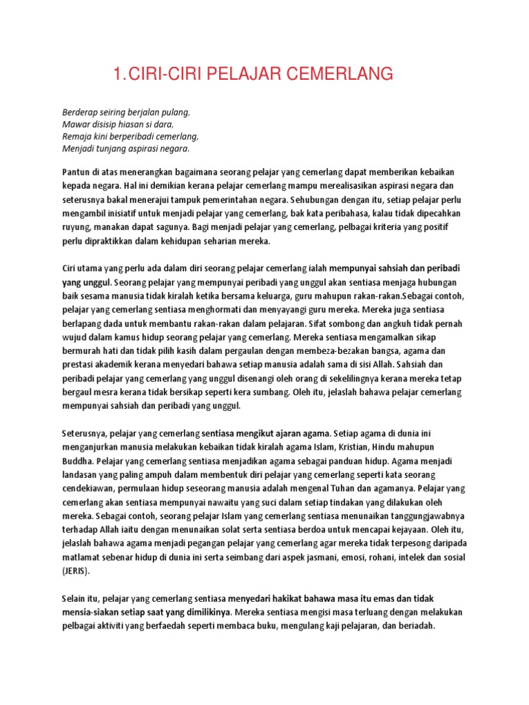 Karangan Contoh SPM | PDF | Karier & Perkembangan | Kesehatan Holistik