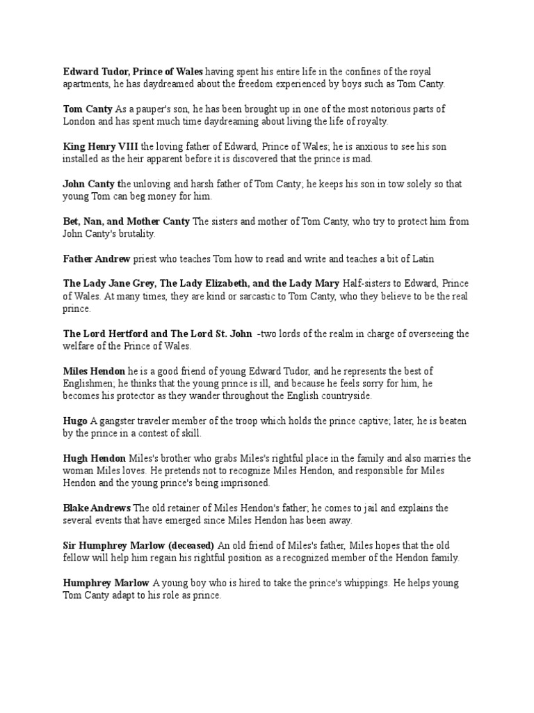 Summary of The Prince and the Pauper | PDF | The Prince And The Pauper
