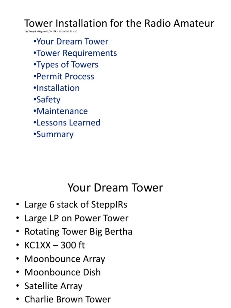 40-Meter Tower Installation | PDF | Very High Frequency | Ultra High ...