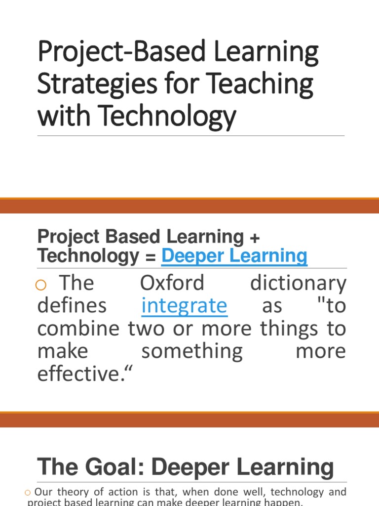 Project-Based Learning Strategies For Teaching With Technology | PDF