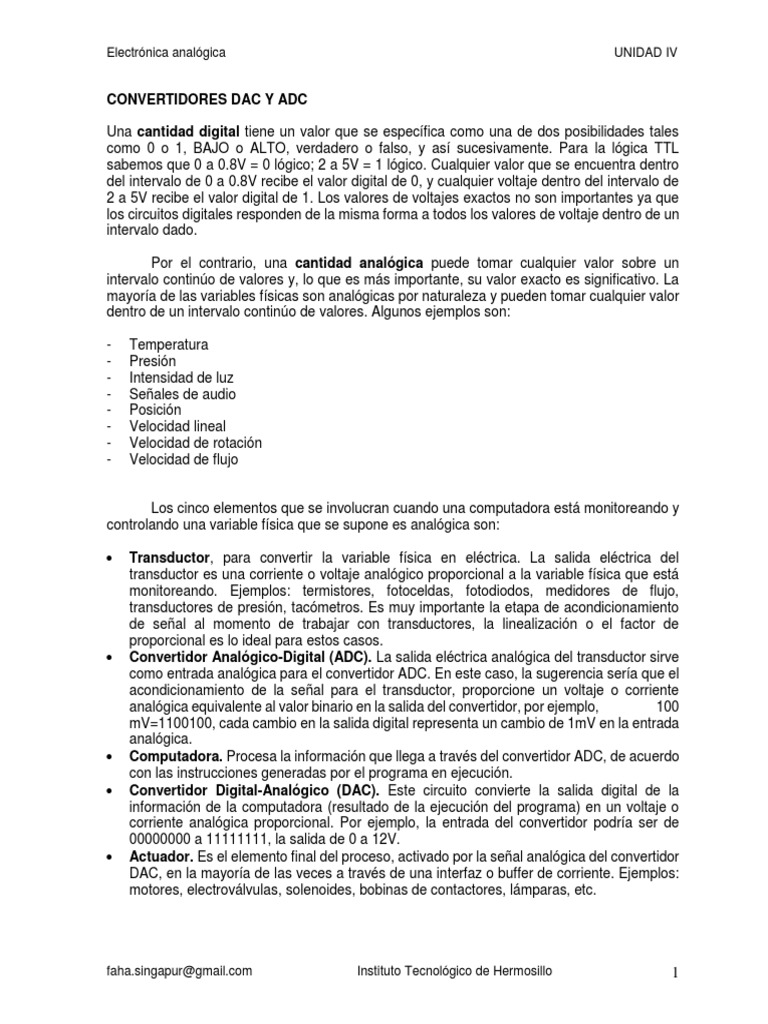 4.6. Convertidores ADC y DAC | PDF | Convertidor digital a analógico ...