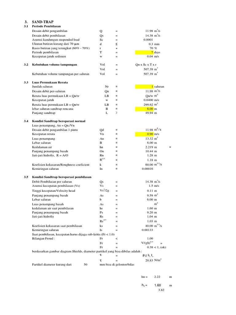 Hidrolika Intake Sandtrap Pdf