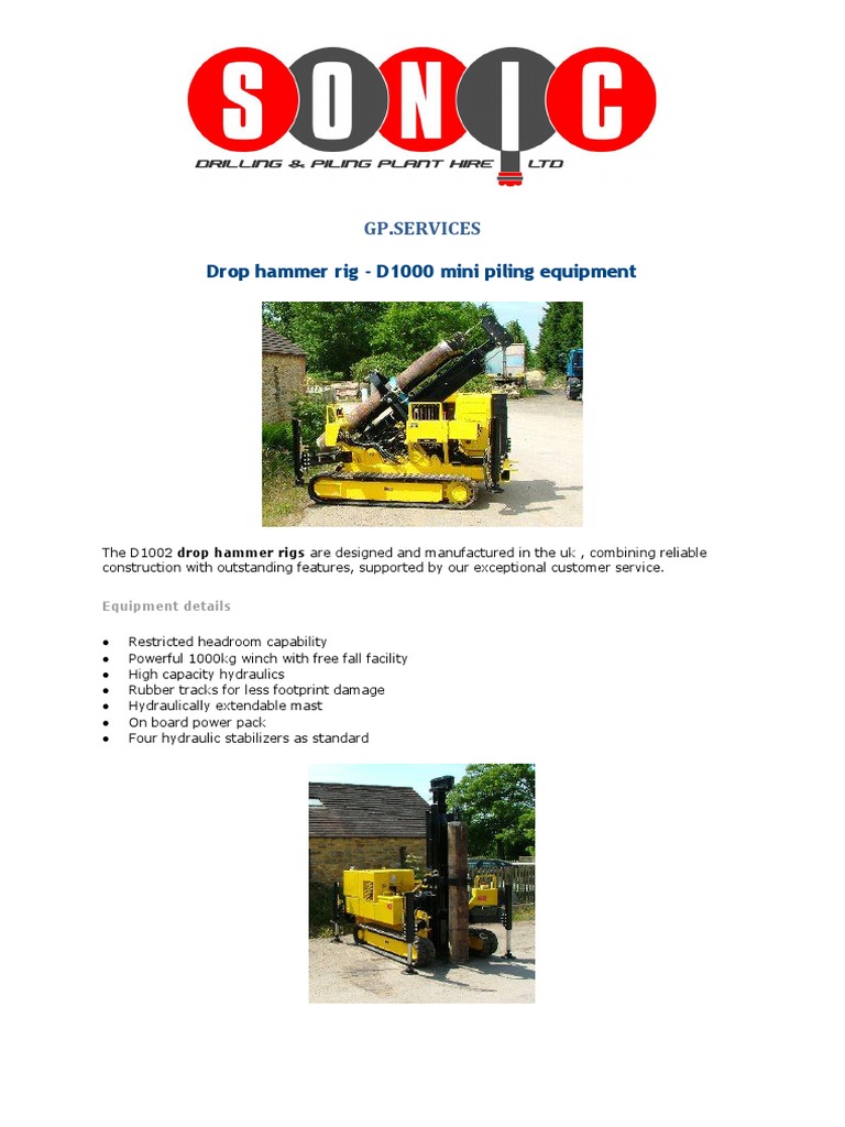 Mini Piling Rig for Construction Pros | PDF