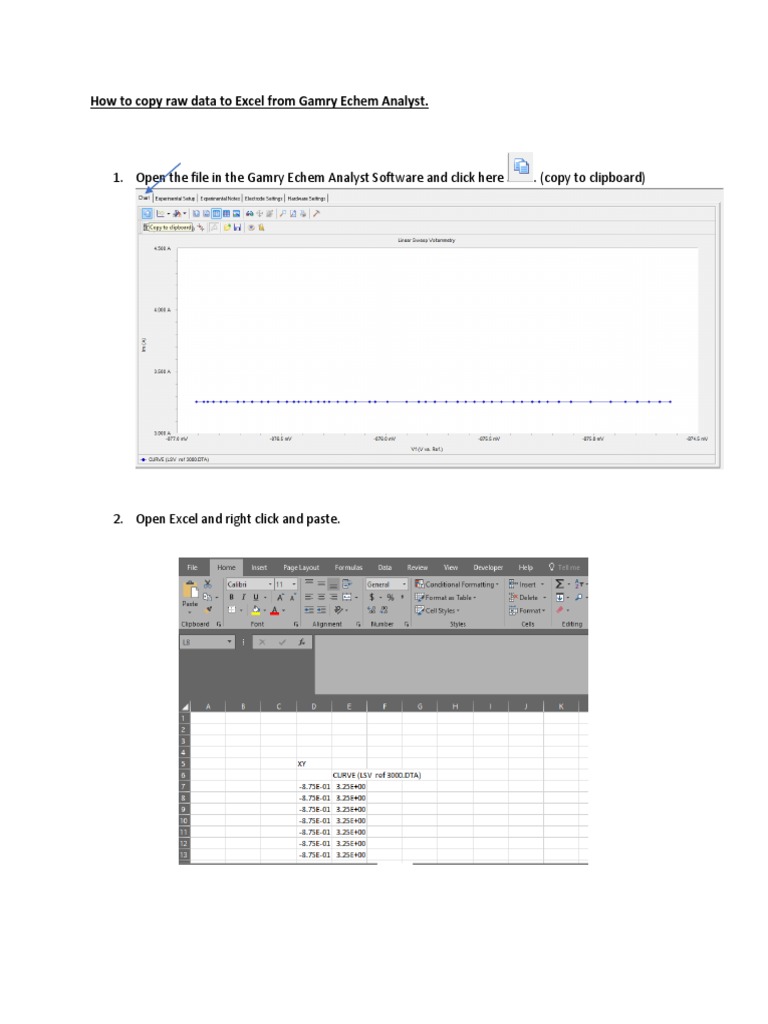 How To Copy Raw Data To Excel From Gamry Echem Analyst | PDF | System ...