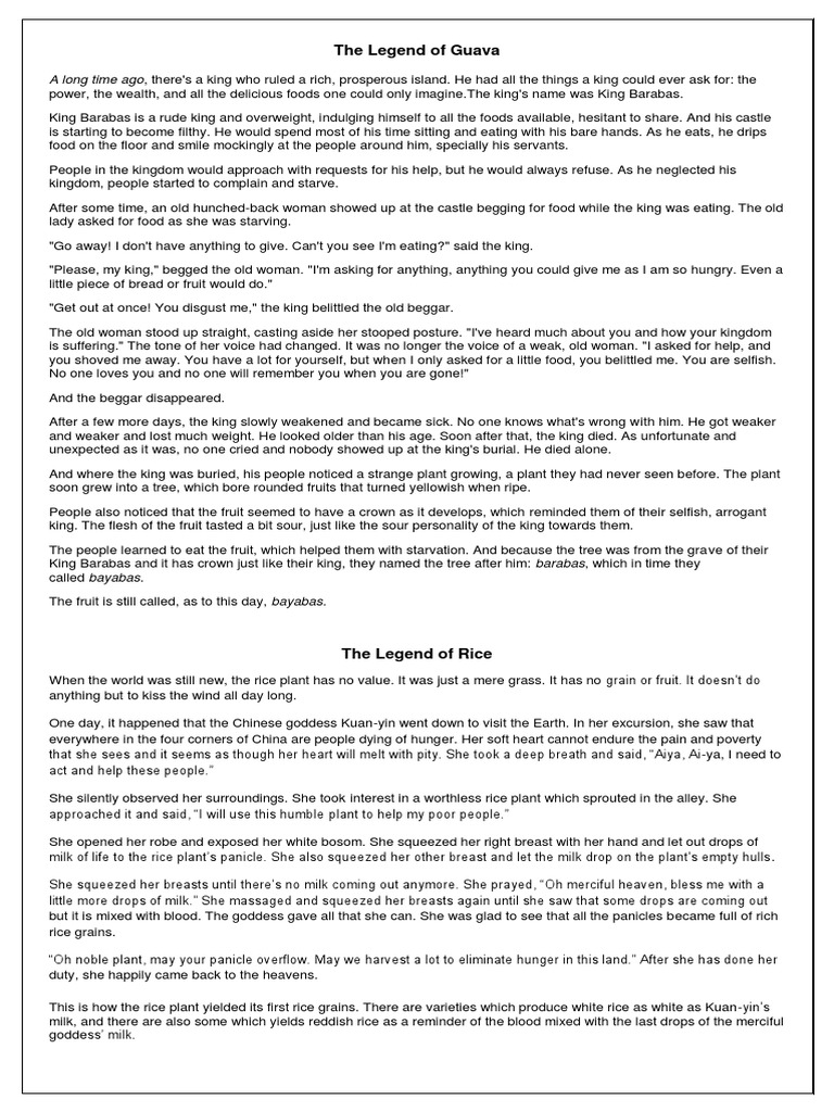 The Legend of Guava | PDF | Foods