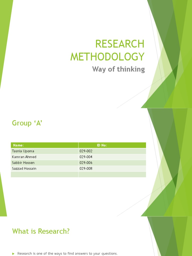 Research Methodology: Way of Thinking | PDF | Scientific Method | Science