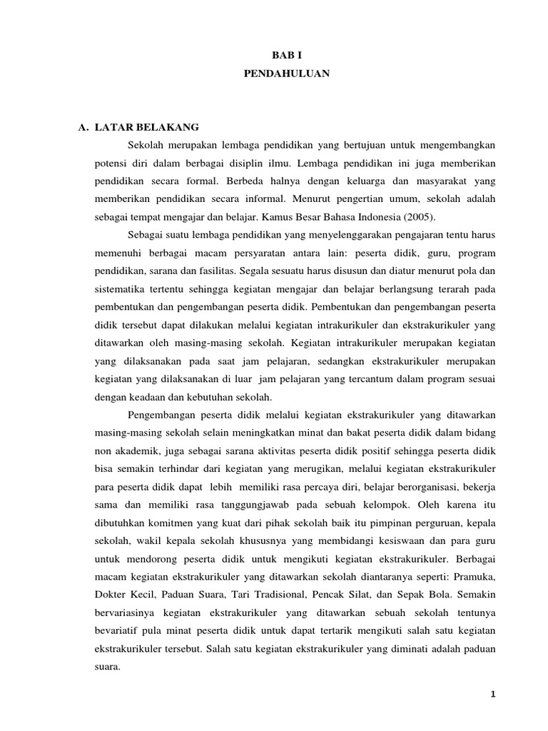 Program Kerja Ekstrakurikuler Paduan Suara | PDF