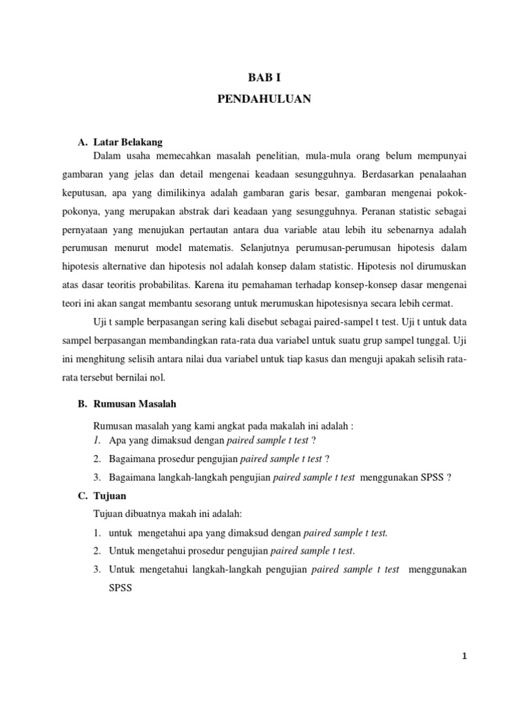 Makalah Uji Rata-Rata Sampel Berpasangan | PDF