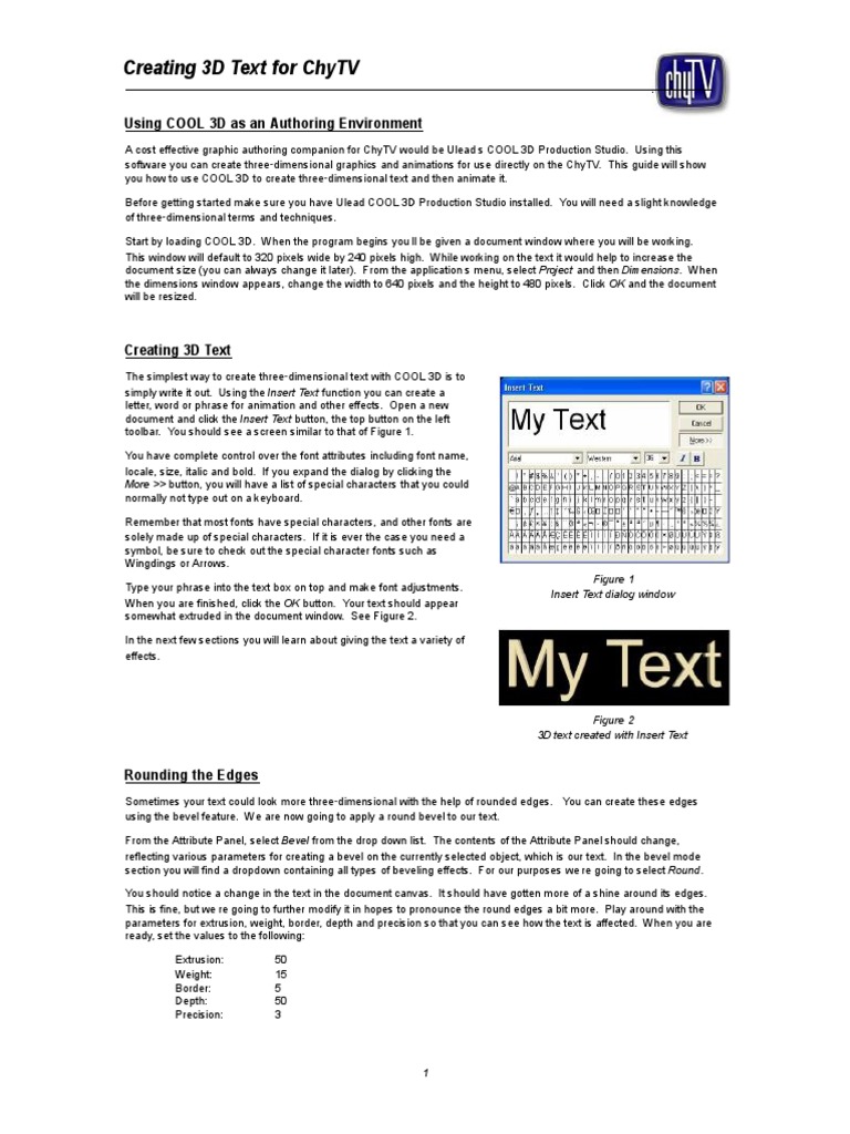 Ulead Cool 3d Creating 3d Text | PDF | 3 D Computer Graphics | Color