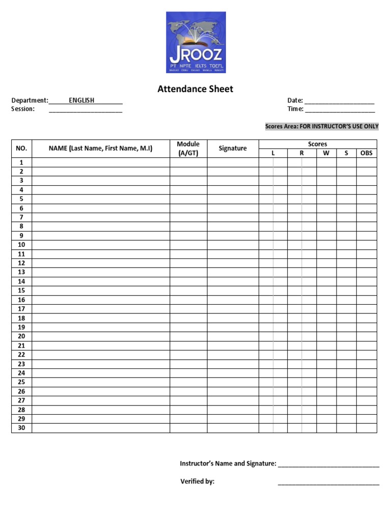 Attendance Sheet | PDF
