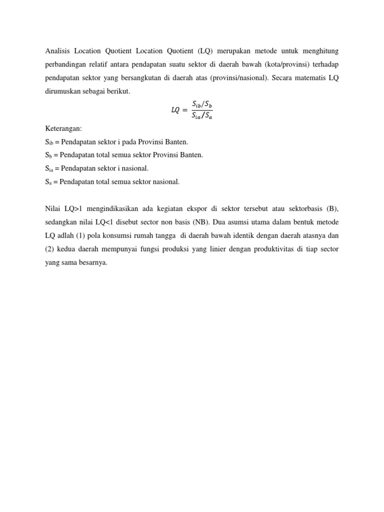 Analisis Location Quotient | PDF