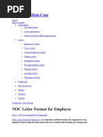 NOC Request Letter Format for Banks | PDF