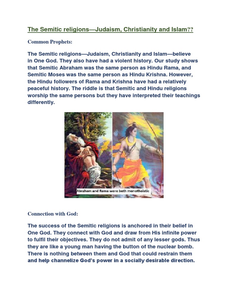 The Semitic Religions | PDF | Abrahamic Religions | Monotheism