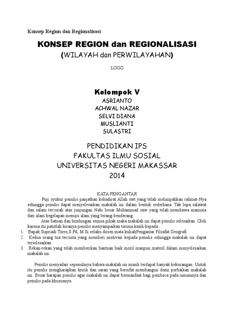 Definisi dan Konsep Region Geografi | PDF