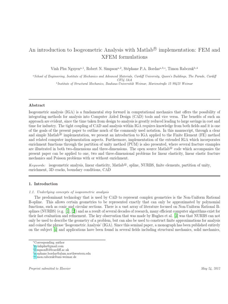 An Introduction To Isogeometric Analysis PDF | PDF | Basis (Linear ...