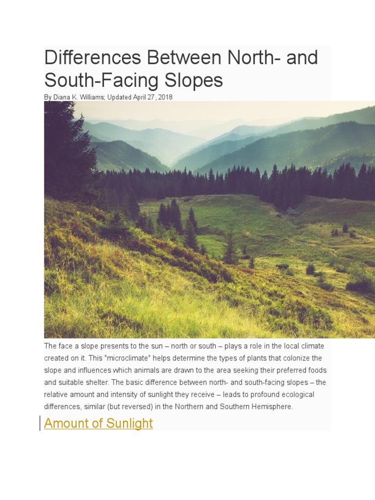How Slope Aspect Affects Microclimate and Ecology: Comparing the ...